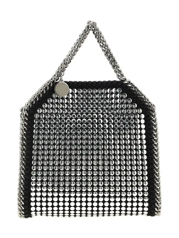 Stella McCartney Tiny Falabella Handbag With Stud Appliqu - Black