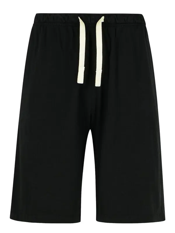 Palm Angels Cotton Bermuda Shorts With Logo - Black