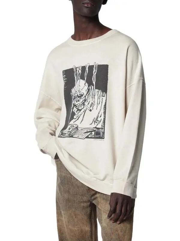 Our Legacy Graphic Print Crewneck Sweatshirt - Cream