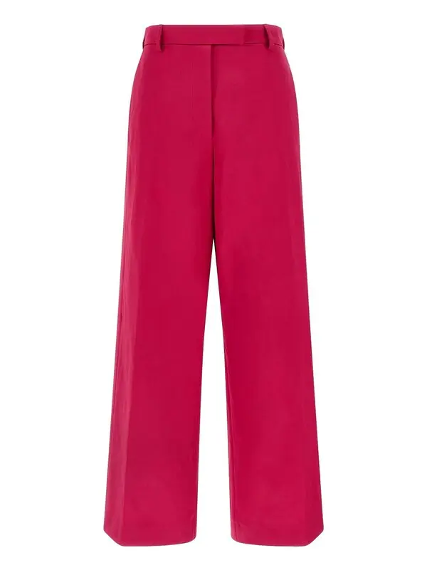 Dries Van Noten Wide Leg Satin Trousers - Pink