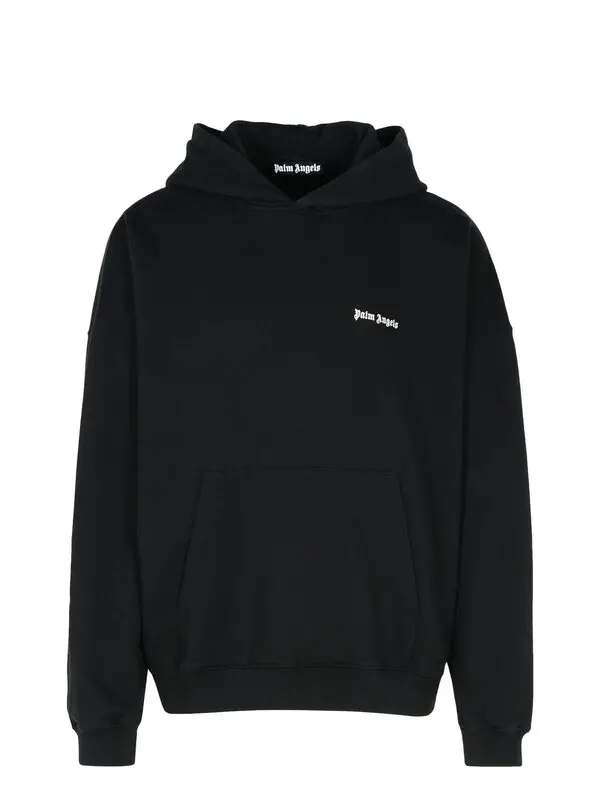 Palm Angels Cotton Sweatshirt With Logo - Black