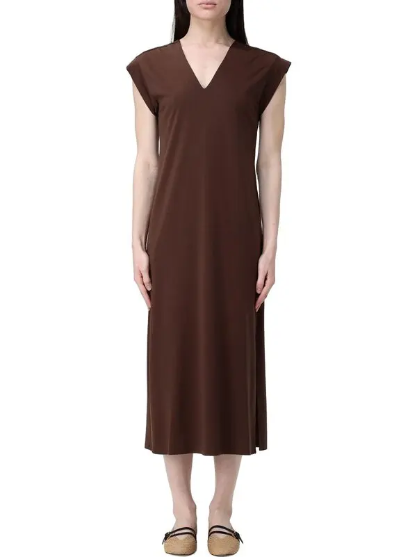 Max Mara Ribbed Knit Midi Dress - Brown