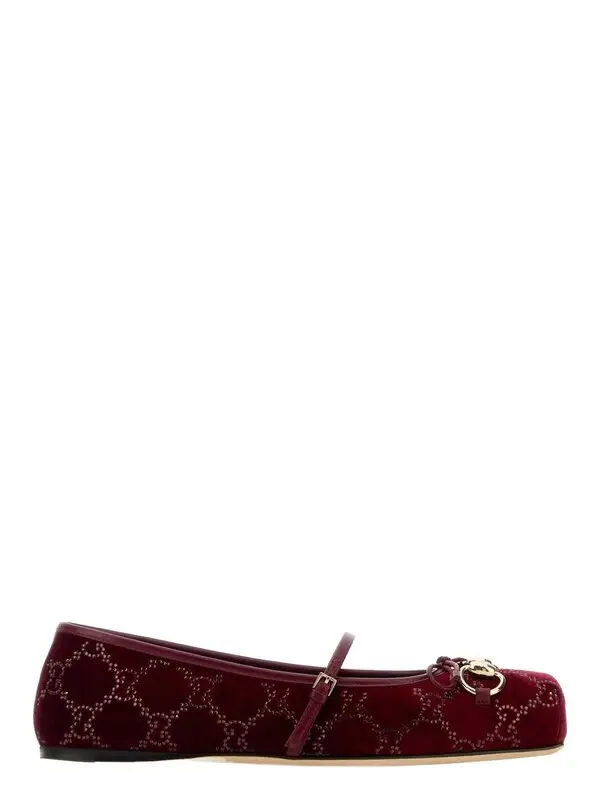 Gucci Burgundy Velvet Ballerinas - Red