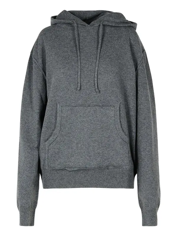 MAISON MARGIELA Wool Blend Sweater With Drawstring Hood - Gray