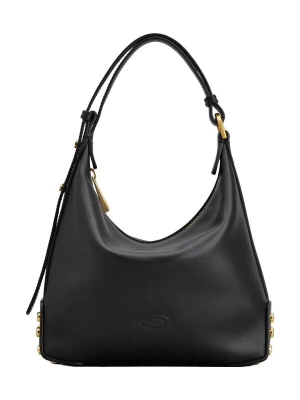 TOD'S Leather Stud Embellishment Tote Bag - Black