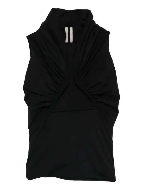 Rick Owens Sleeveless Draped Jersey Top - Black