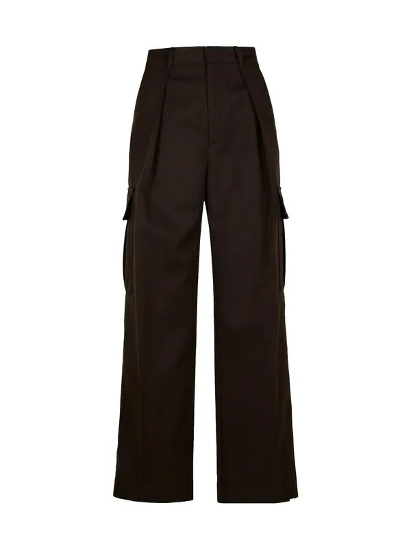 Burberry Wool Cargo Pants - Brown