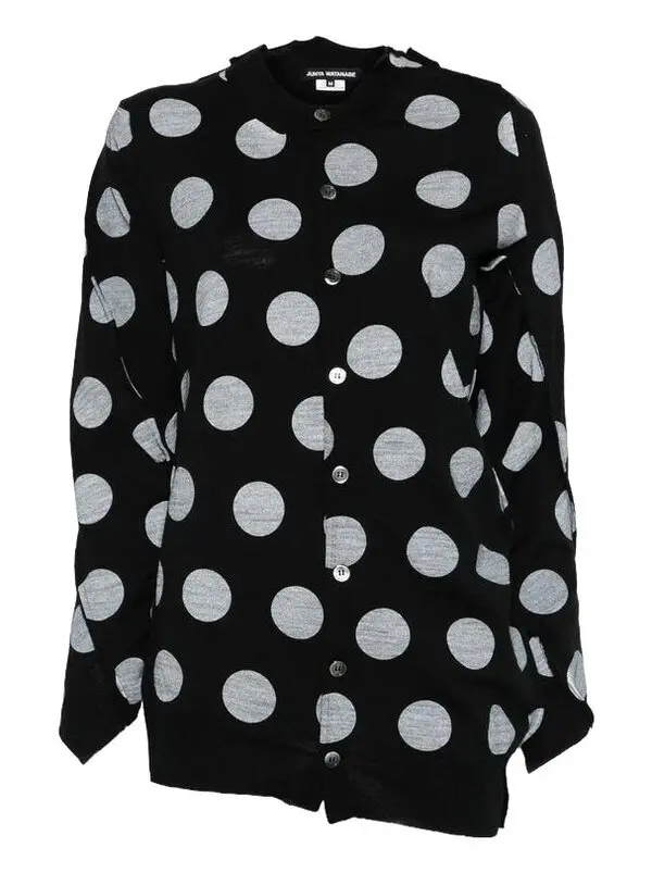 Junya Watanabe Polka Dot Wool Cardigan - Black