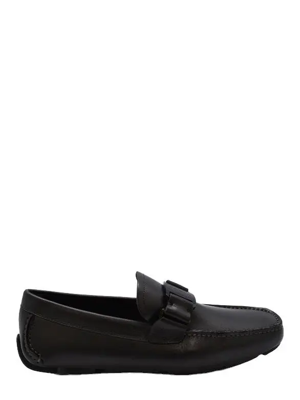FERRAGAMO Vara Bit Driver Loafers - Black