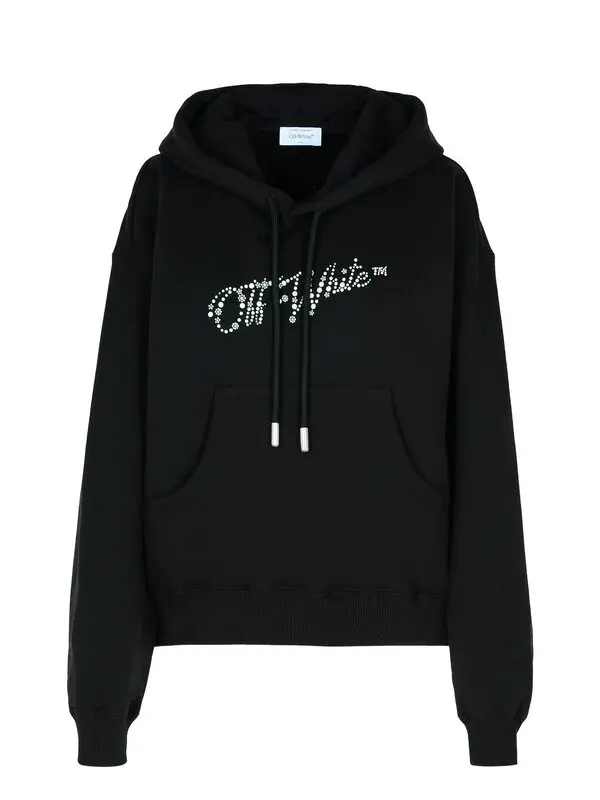 Off-White Cotton Sweatshirt With Contrast Star Logo - Black
