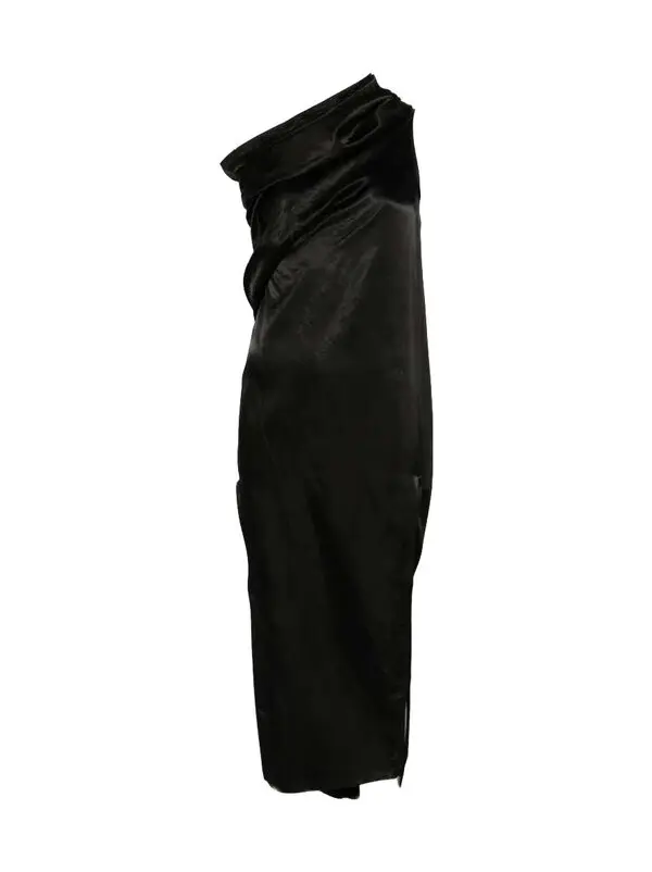 Rick Owens Athena Arrowhead One-shoulder Midi Dress - Black