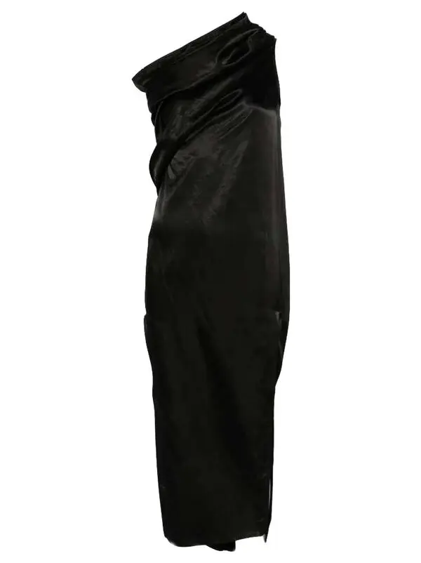Rick Owens Athena Arrowhead One-shoulder Midi Dress - Black