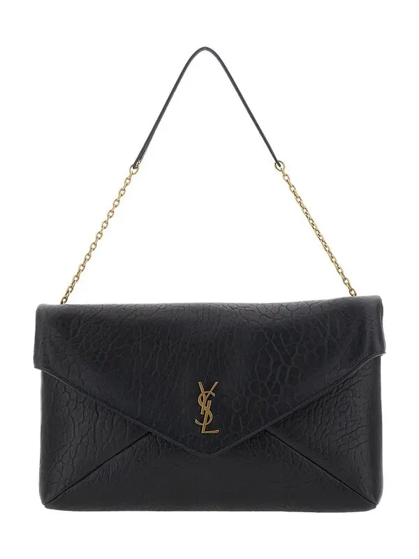 Saint Laurent Cassandre Plate Leather Pochette - Multicolor