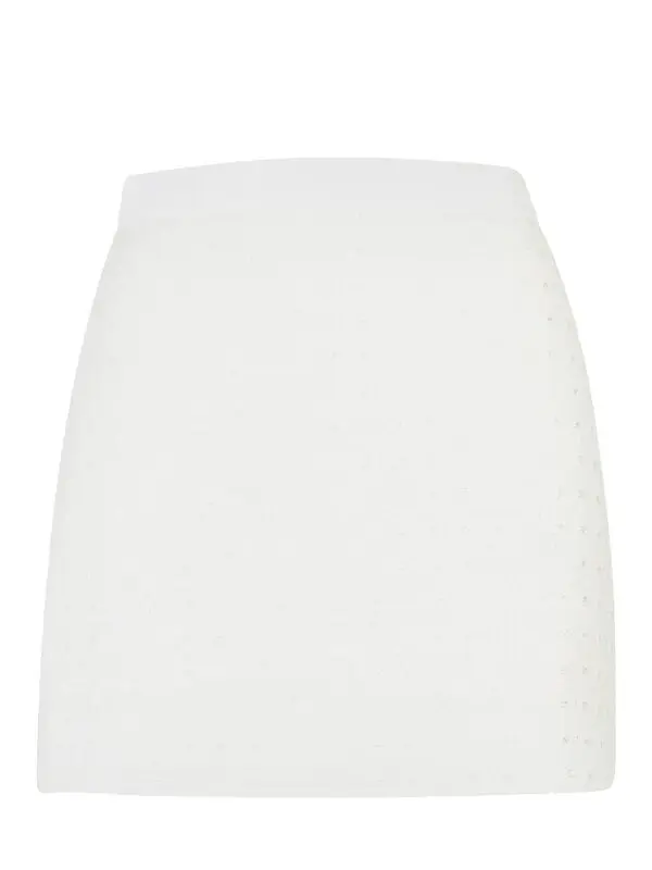 Casablanca Cotton Blend Miniskirt - White