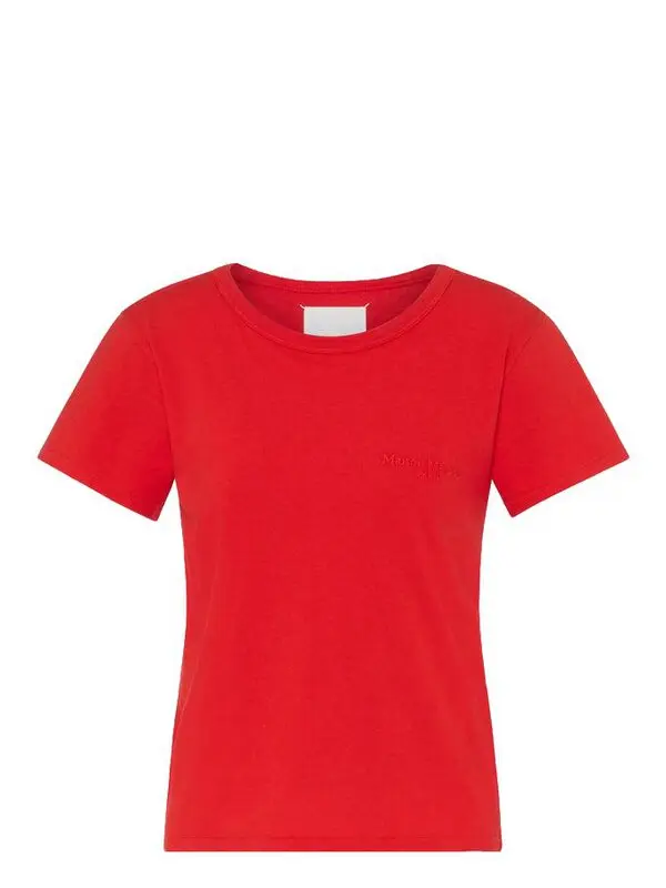 MAISON MARGIELA Crewneck Short Sleeve Cotton T-shirt - Red