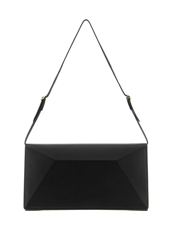 JIL SANDER Leather Medium File Shoulder Bag - Black