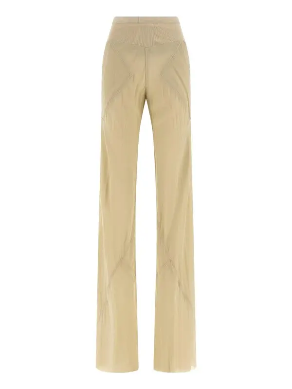 Rick Owens Bias Wide Leg Silk Georgette Pants - Cream