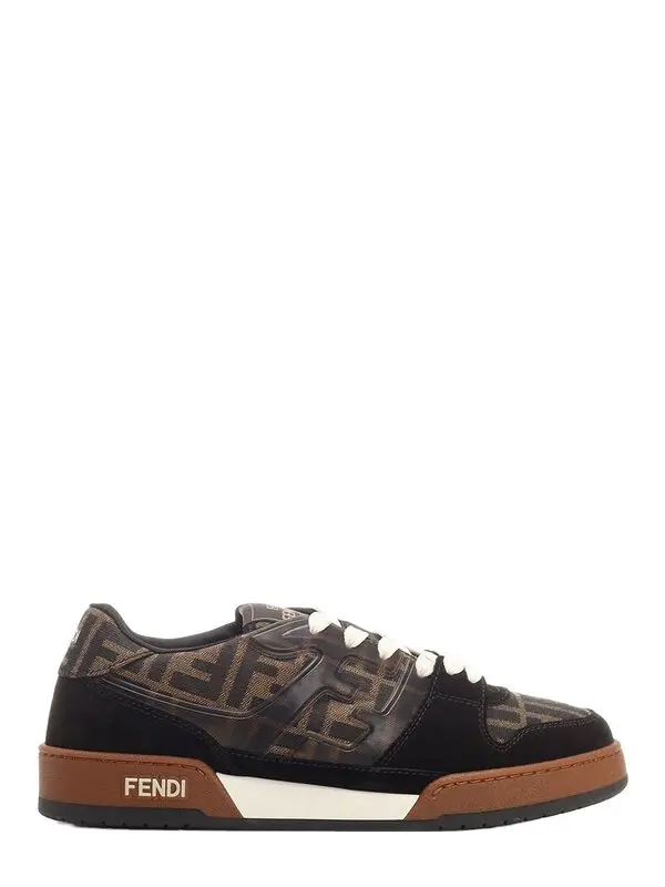 Fendi Match Sneaker In Ff Jacquard - Black