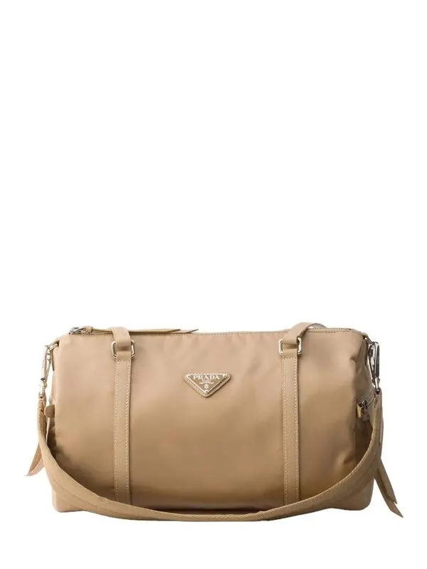 Prada Re-nylon Duffel Bag With Saffiano Leather Trim - Brown
