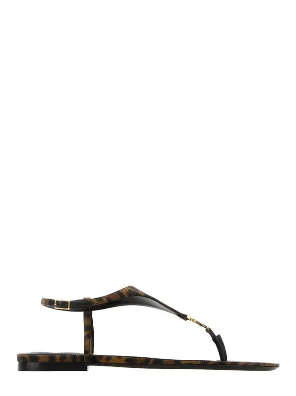 Saint Laurent Cassandra Printed Fabric Sandals - Multicolor