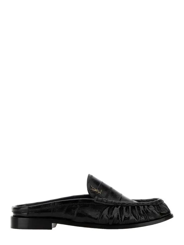 Saint Laurent Eel Leather Loafers - Black