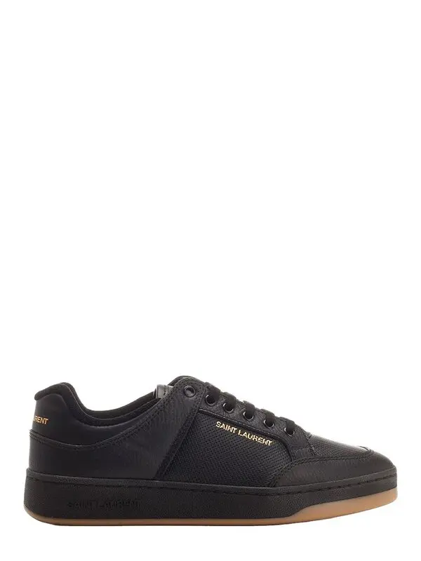 Saint Laurent Sl/61 Perforated Leather Low-top Sneakers - Black