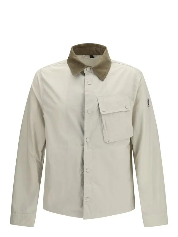 Belstaff Waxed Cotton Jacket With Velvet Collar - Cream