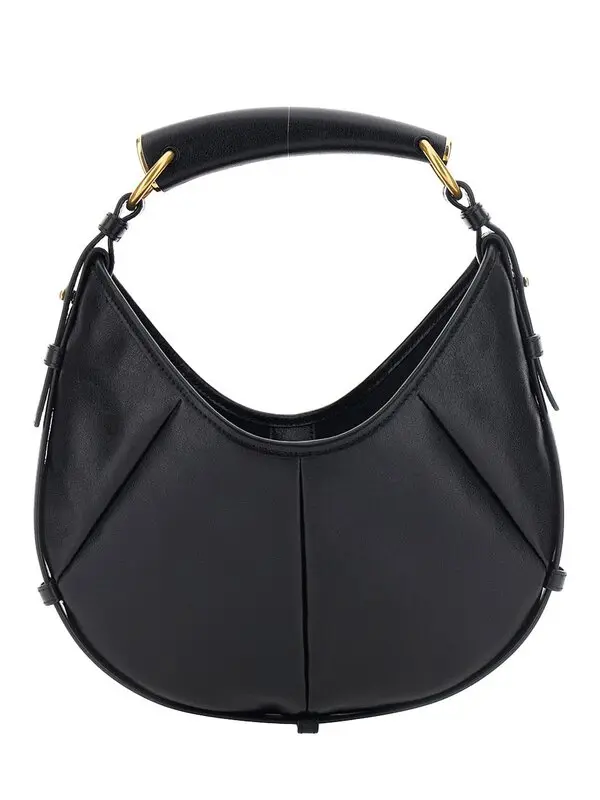 Saint Laurent Mombasa Small Black Leather Handbag With Metal Details - Multicolor