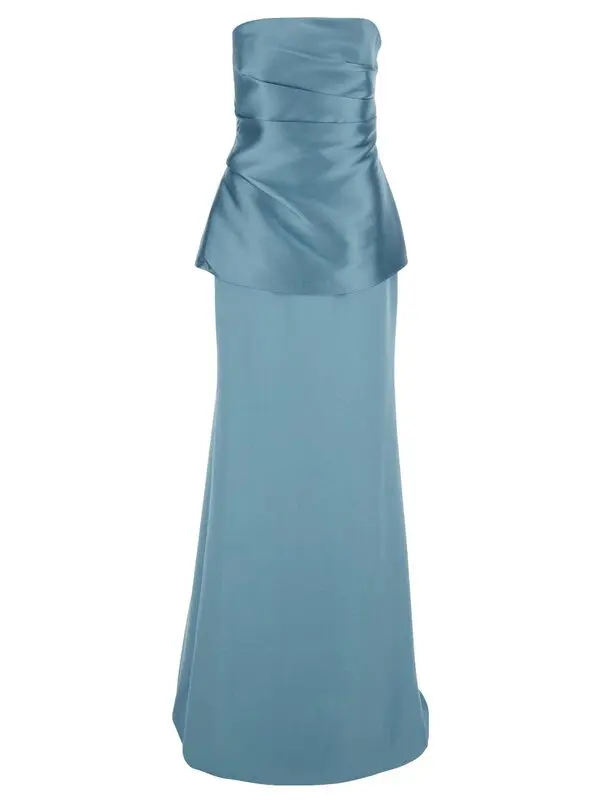 Solace London Alia Maxi Dress With V-neck - Blue