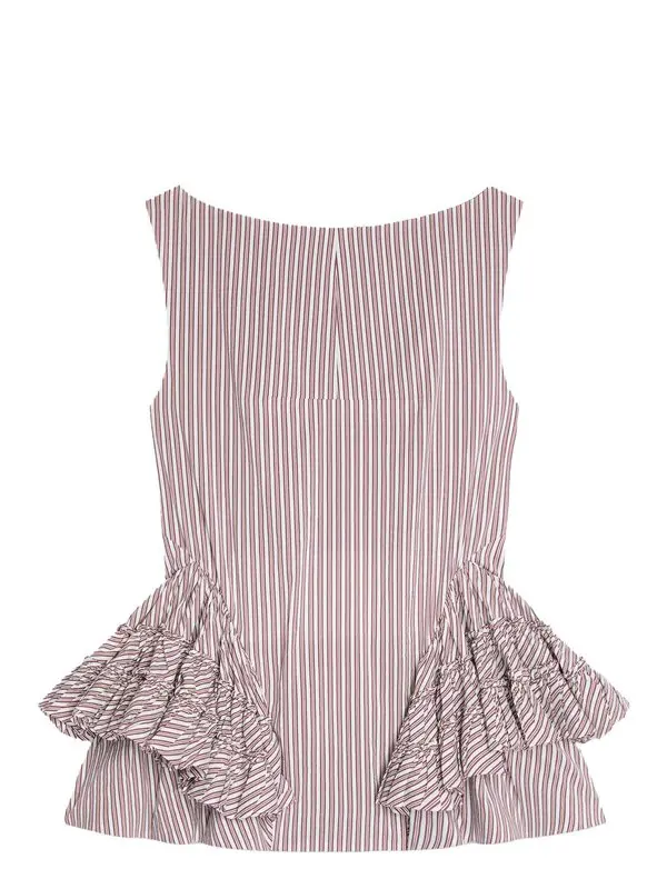 Dries Van Noten Casey Ruffled Peplum Top - Brown