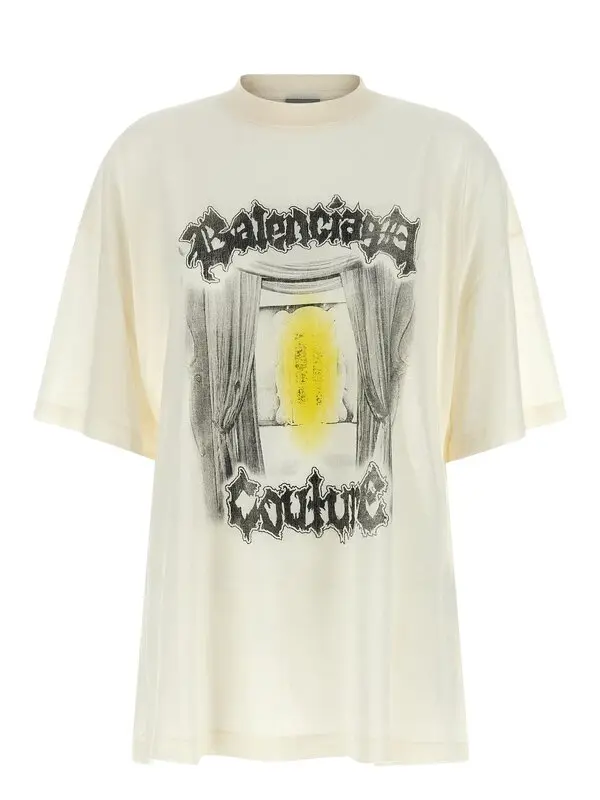 Balenciaga Shaped Salon De Couture' Printed T-shirt - White