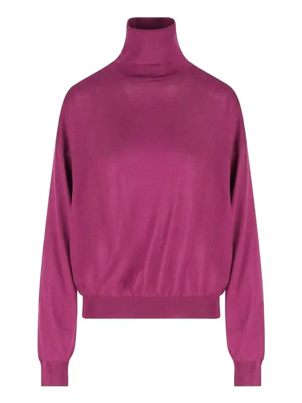 Saint Laurent Wool Roll Neck Pullover - Multicolor