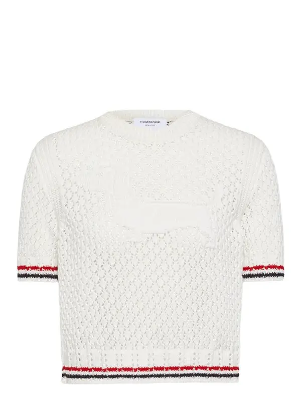 Thom Browne Hector T-shirt With Openwork Design - White