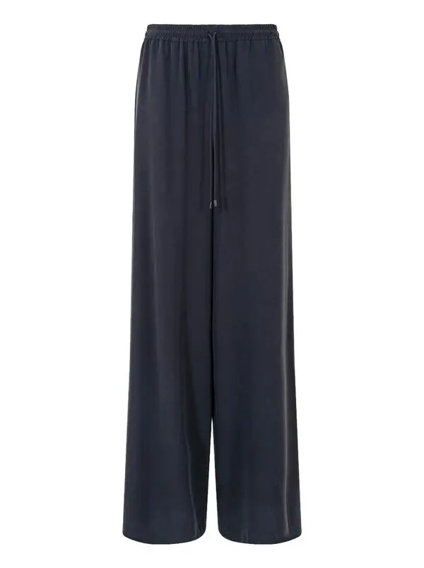 Max Mara Wide-fit Washed Silk Trousers - Blue