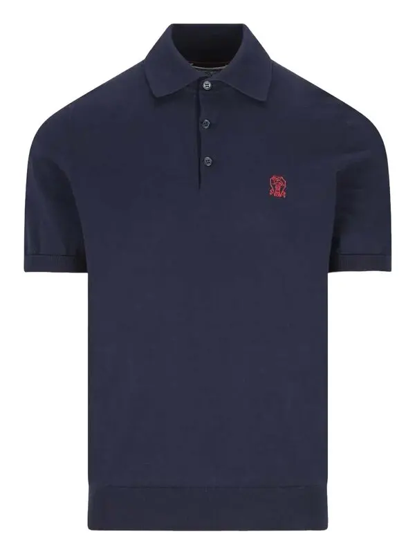 Brunello Cucinelli Logo Polo - Blue