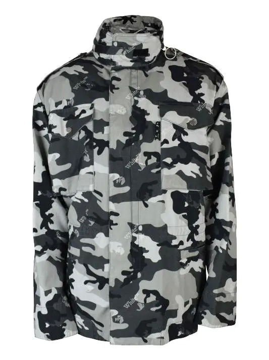 Off-White Camouflage Print Cotton Jacket - Gray