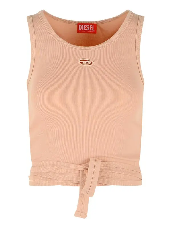 DIESEL® Ribbed Cotton Tank Top - Pink