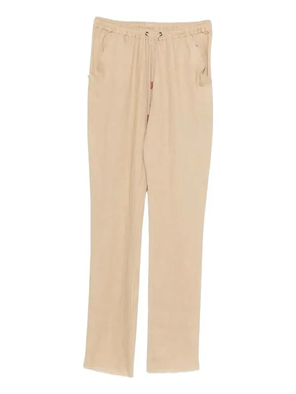 Kiton Linen Drawstring Waist Pants - Multicolor