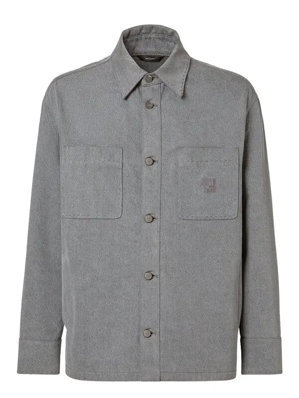 Fendi Grey Cotton Shirt Jacket - Gray