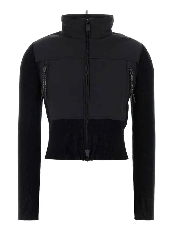 Moncler Zip-up Cotton Cardigan - Black