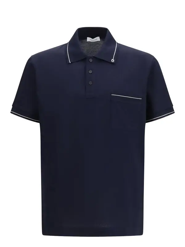 FERRAGAMO Gancini Polo Shirt - Blue