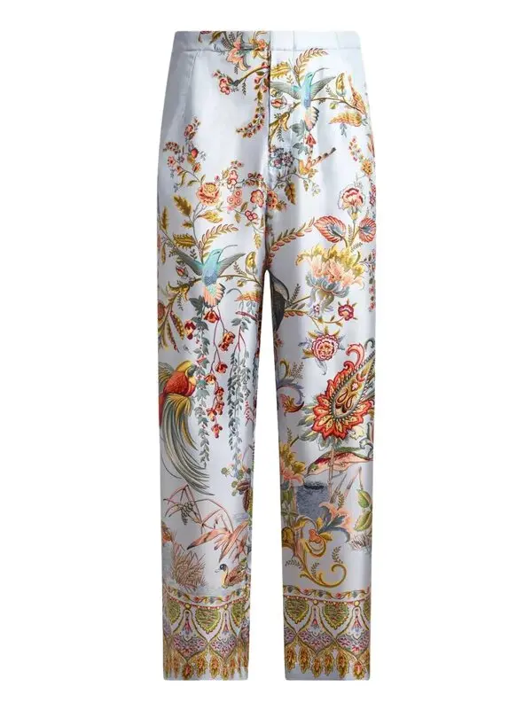 Etro Printed Silk Trousers - Multicolor