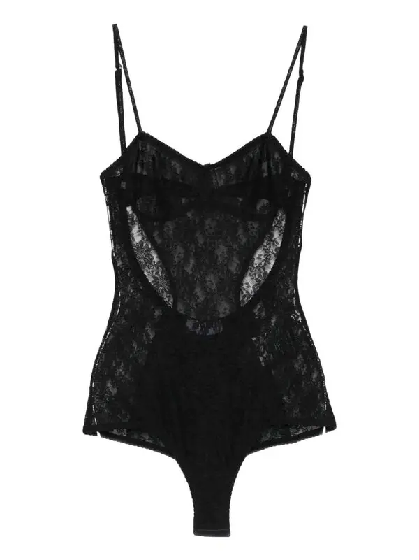 Attico Lace Bodysuit - Black