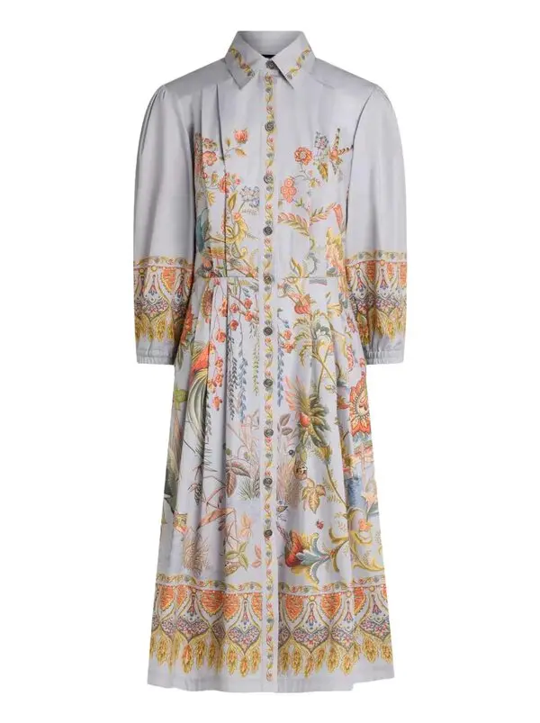Etro Floral Print Cotton Shirt Dress - Multicolor
