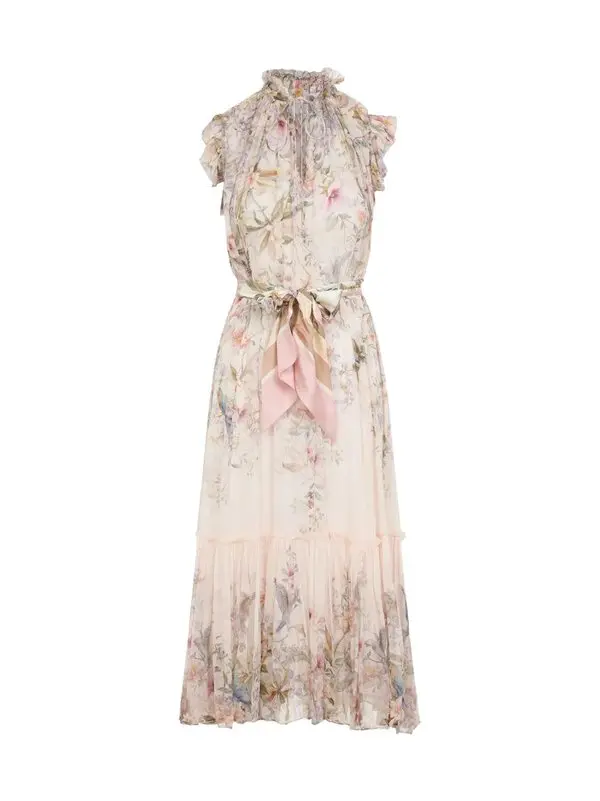 Zimmermann Rebellion Flutter Midi Dress - Multicolor