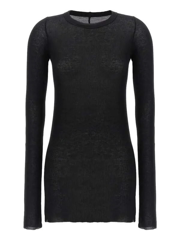 Rick Owens Ribbed Long Sleeve T-shirt - Black