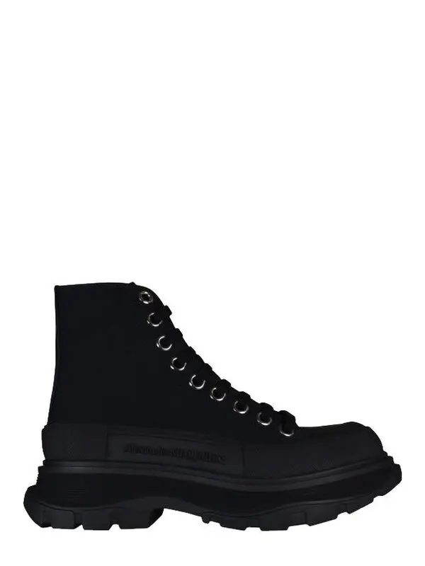 Alexander McQueen Tread Slick High Top Lace-up Sneakers - Black
