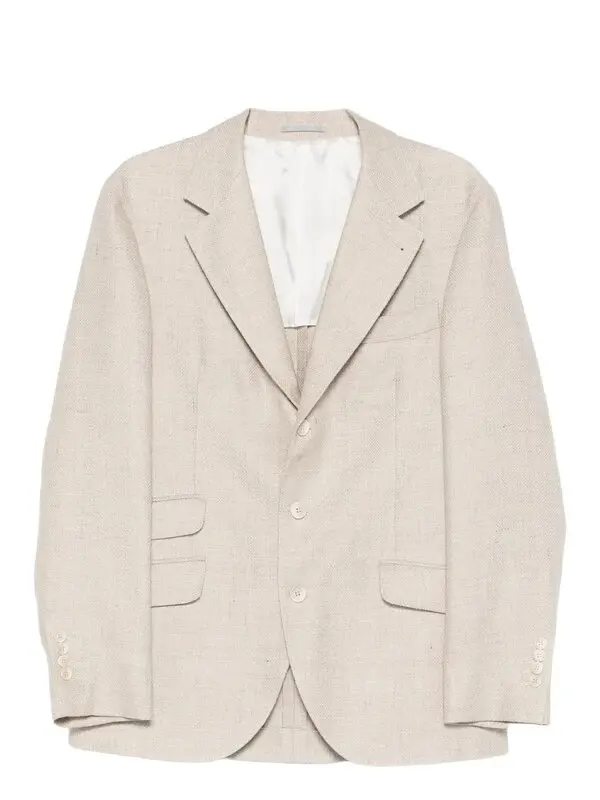 Brunello Cucinelli Deconstructed Jacket In Silk, Linen, And Wool - Multicolor