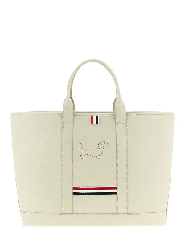 Thom Browne Medium Tool Bag In Grained Leather - Multicolor
