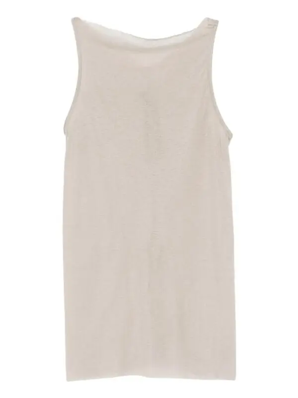 Rick Owens Taupe Grey Crew Neck Sleeveless Tank Top - Cream